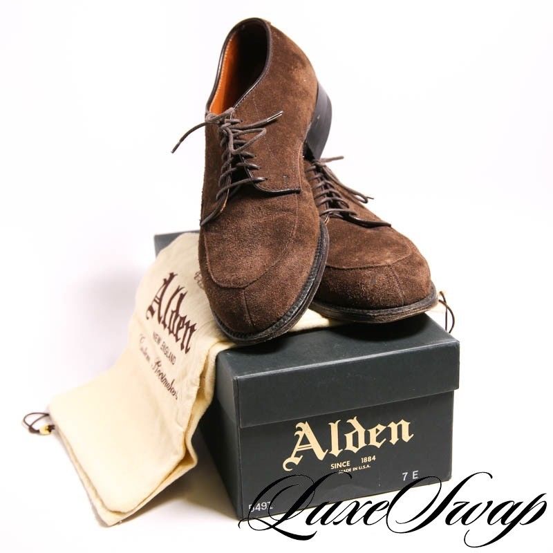 Alden 5491 Brown Suede V-Tip Blucher | Alden Model Project