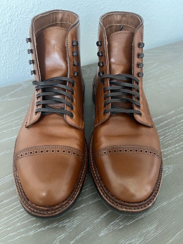 Alden D2825HC Burnished Tan Calfskin Perforated Cap Toe Boot | Alden ...