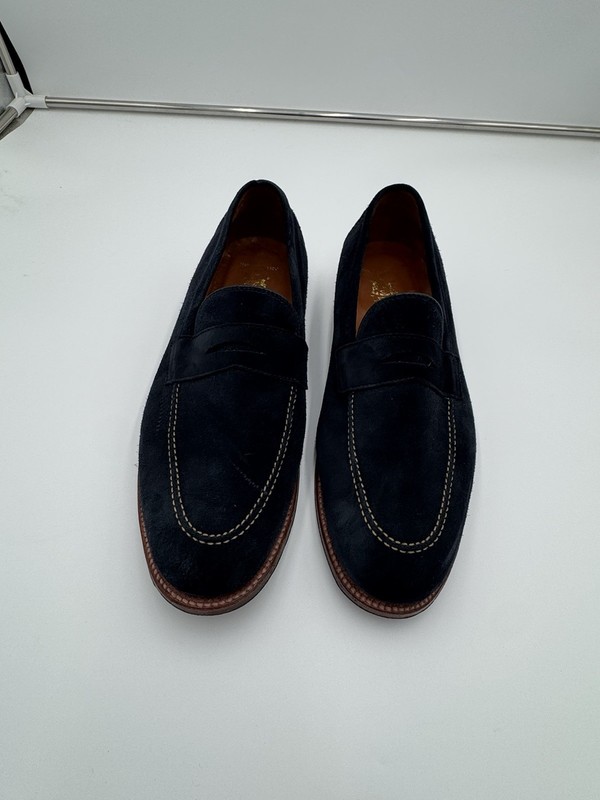 Alden D2216 Navy Suede LHS / Penny Loafer | Alden Model Project